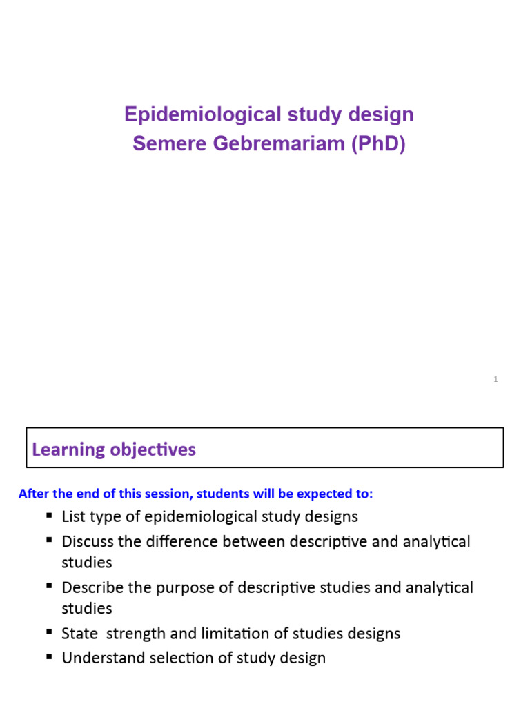 Understanding Epidemiological Study Designs | PDF | Cohort Study | Hiv/Aids