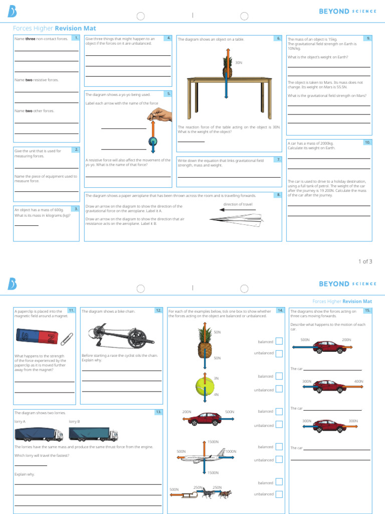 T SC 2549565 ks3 Forces Higher Revision Mat - Ver - 13 | PDF | Force ...