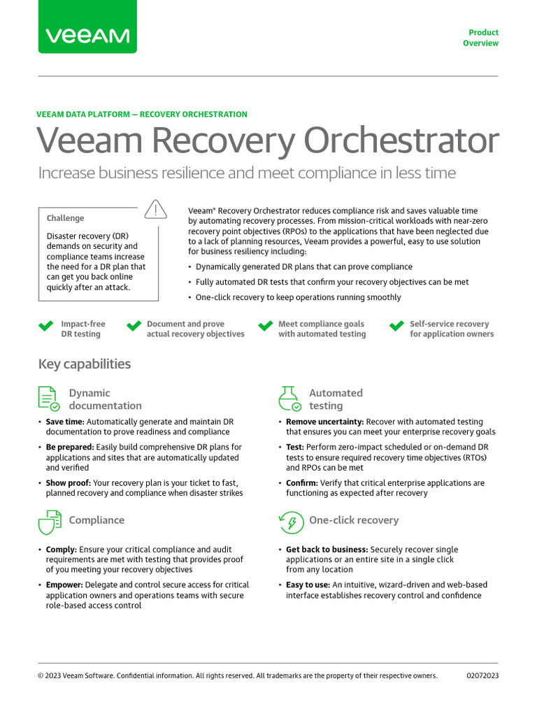 Veeam Orchestrator Product Overview | PDF | Disaster Recovery ... Veeam Orchestrator Product Overview | PDF | Disaster Recovery ...