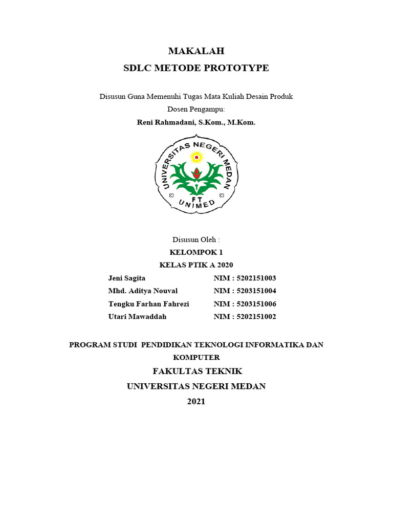TR 2 Kelompok 1 Ptik A - SDLC Metode Prototype | PDF