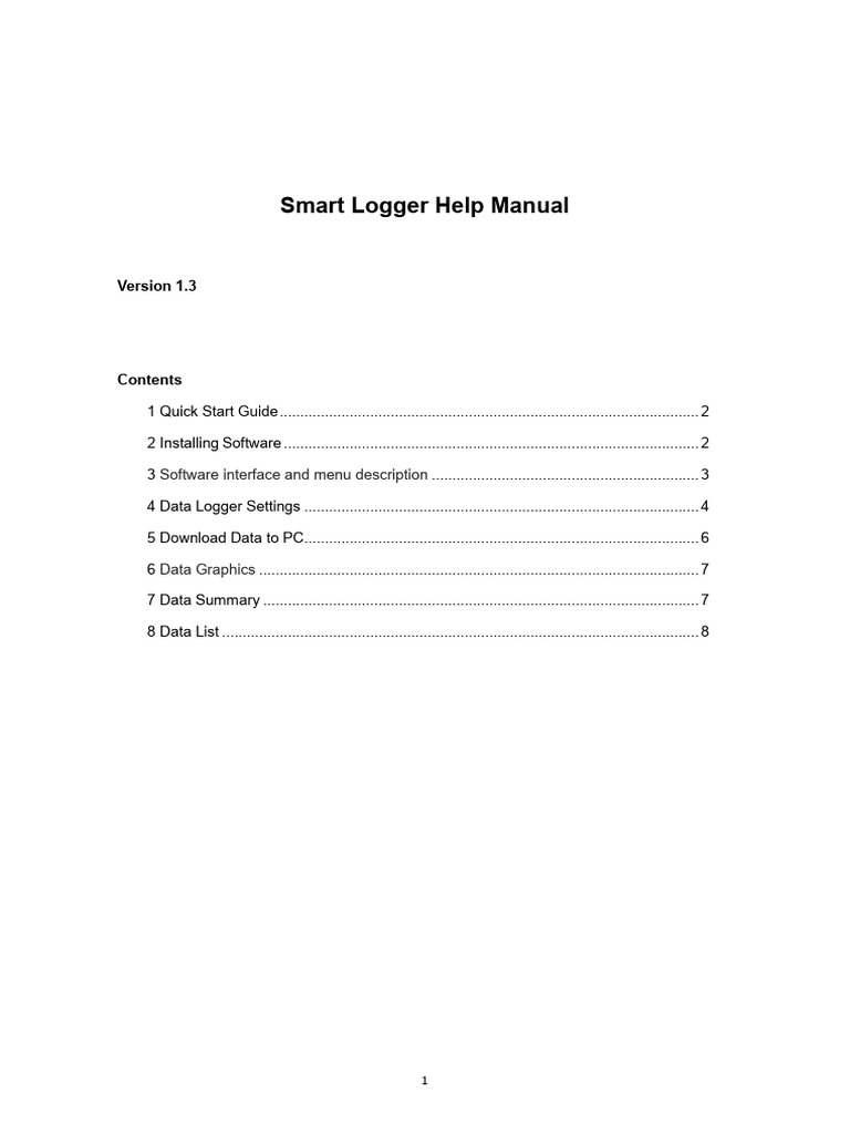 Smart Datalogger Help Manual V 1.3 | PDF | Installation (Computer ...