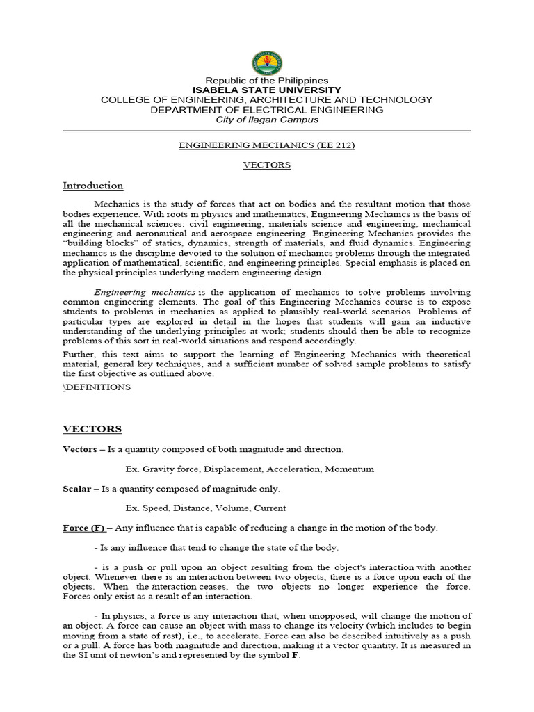 Emech Module 2 | PDF | Force | Engineering