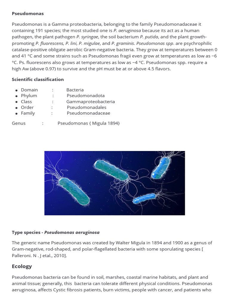 Chronic Disease Cause by Pseudomonas - Aeruginosa | PDF | Pseudomonas ...