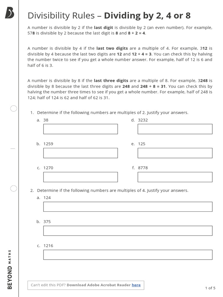 Dividing by 2, 4 or 8 (Interactive) | PDF | Application Software
