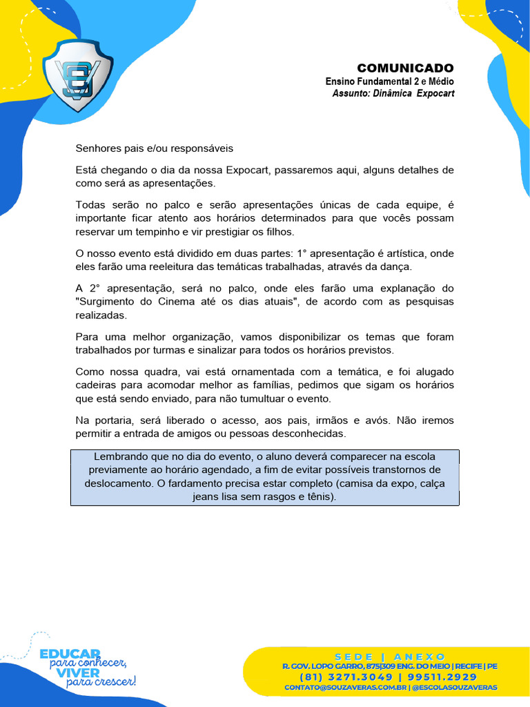 Detalhes da Expocart 2023: Apresentações e Temas | PDF