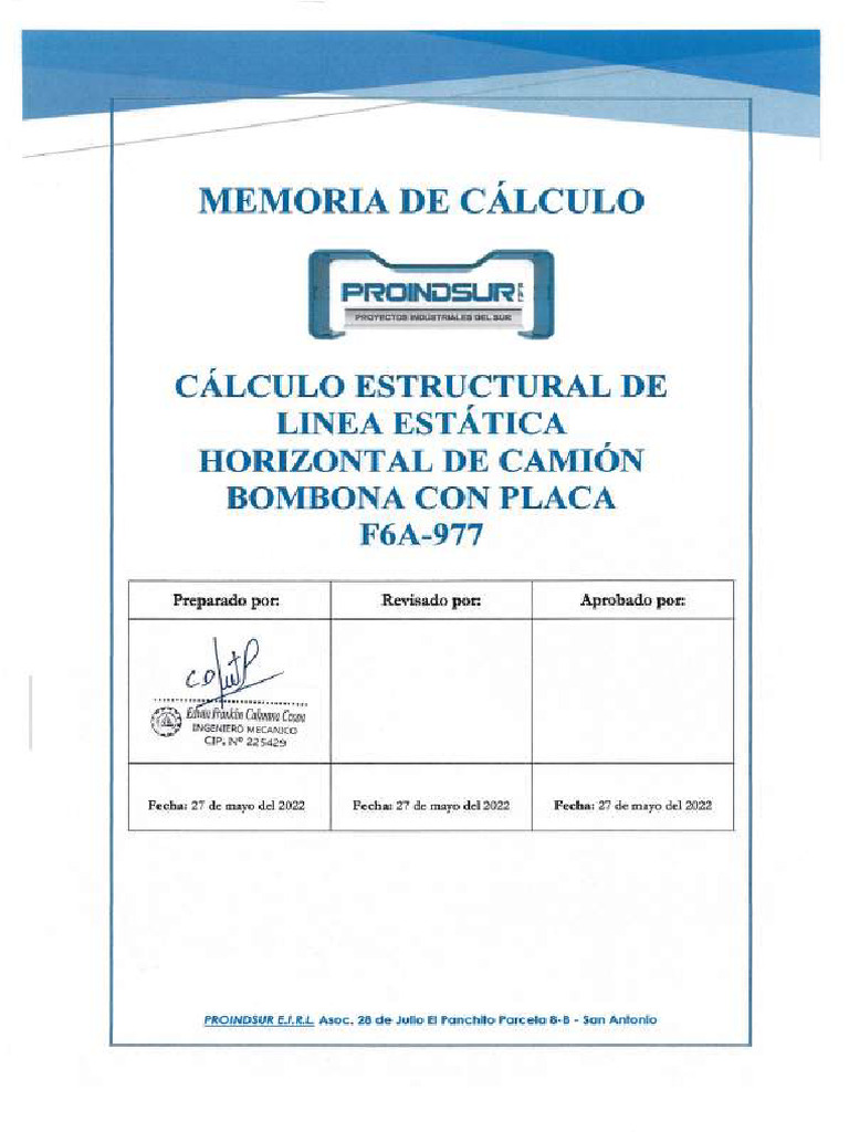 PIS-03-OIN1-04-N° 037 MEMORIA CALCULO F6A-977 - Compressed | PDF