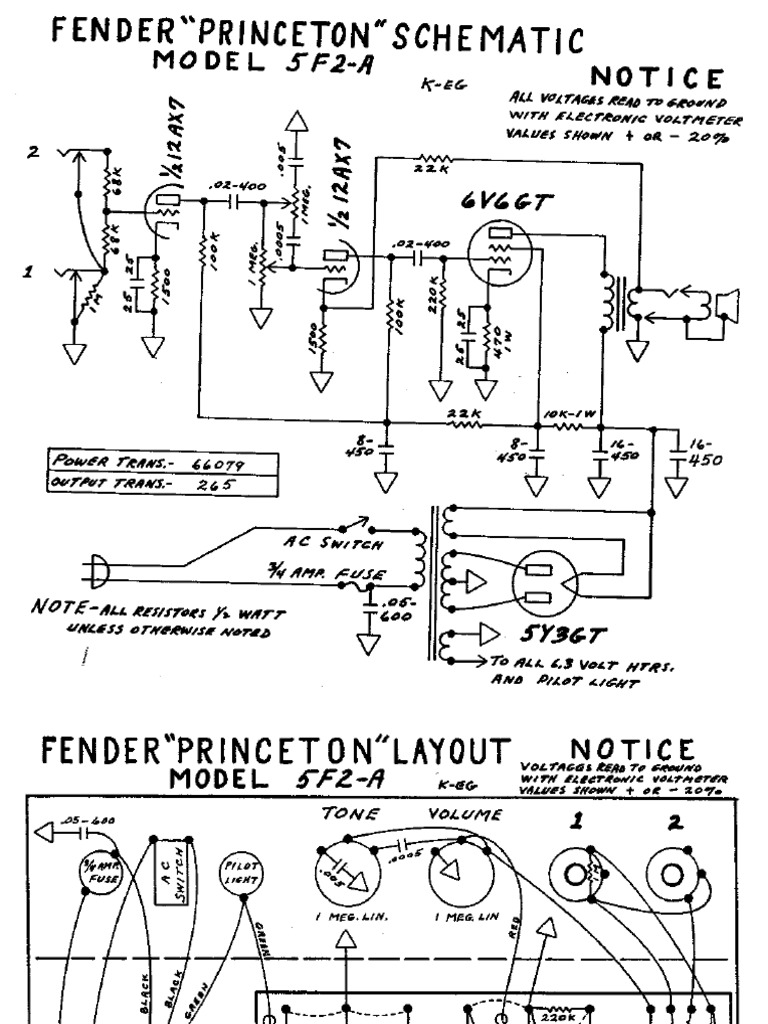 Fender Princeton 5f2a Schem | PDF