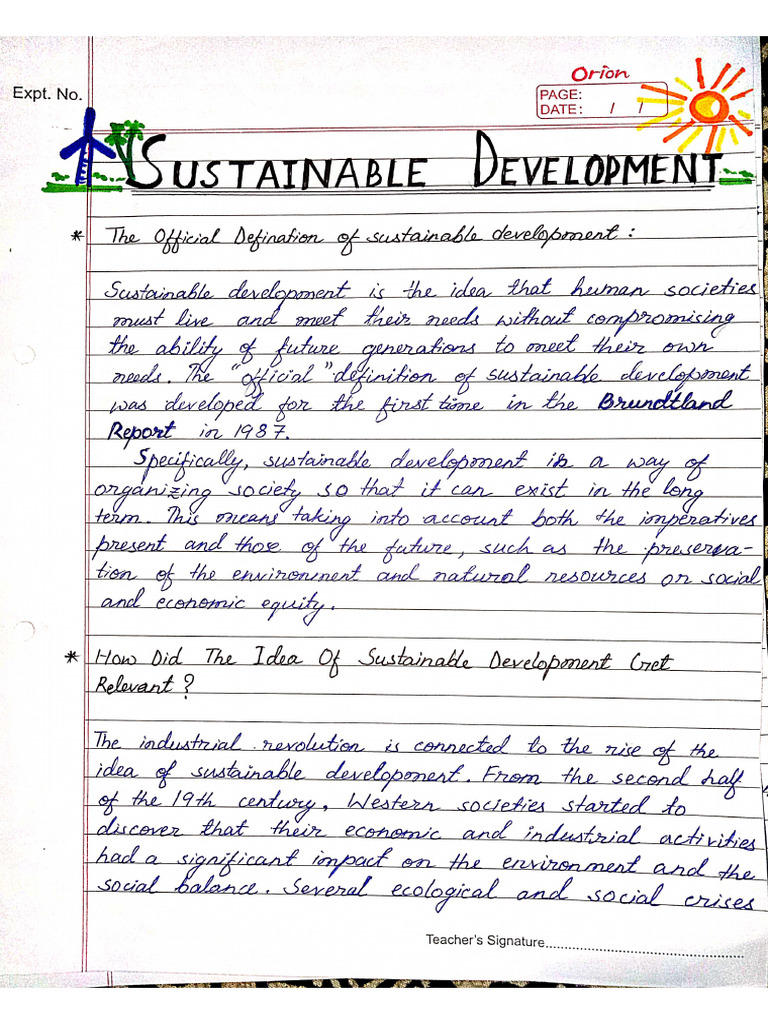 Social Science HHW 1 Sustainable Development Project | PDF