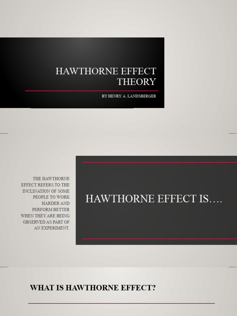 Hawthorne Studies | PDF | Psychological Concepts | Psychology