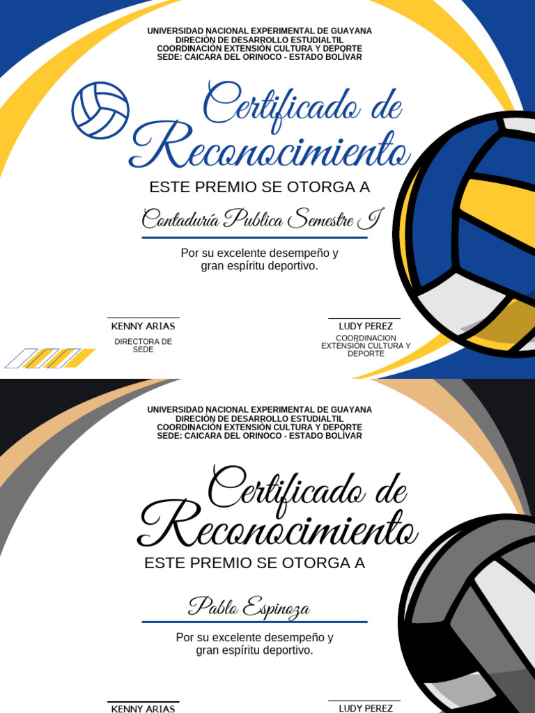Certificado de Reconocimiento Deportivo | PDF