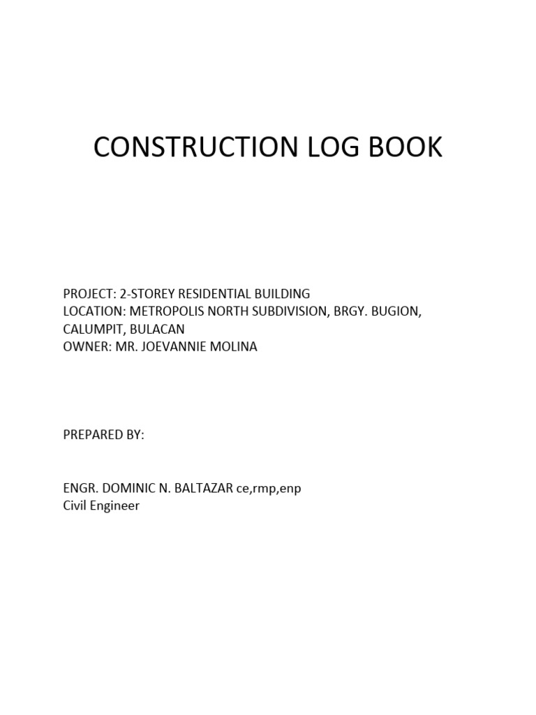 Construction Log Book | PDF | Carpentry | Structural Engineering