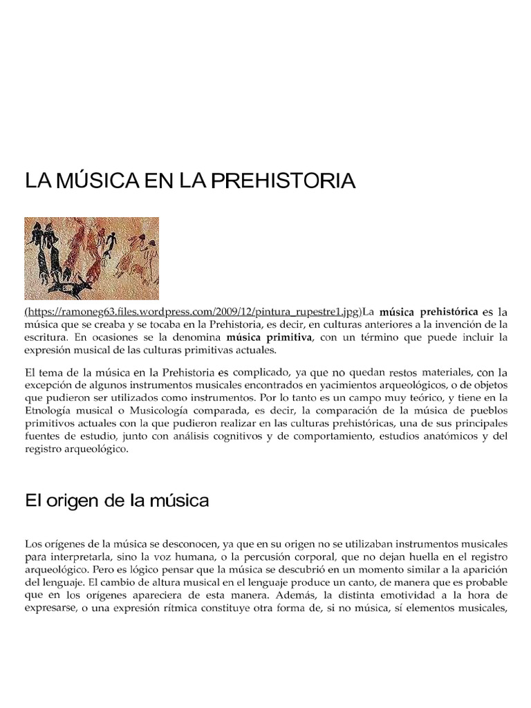 La Música en La Prehistoria | PDF