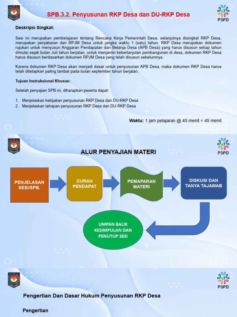 Pb.3.2 Penyusunan Rkpdes | PDF | Pengelolaan Keuangan & Uang | Ilmu Sosial