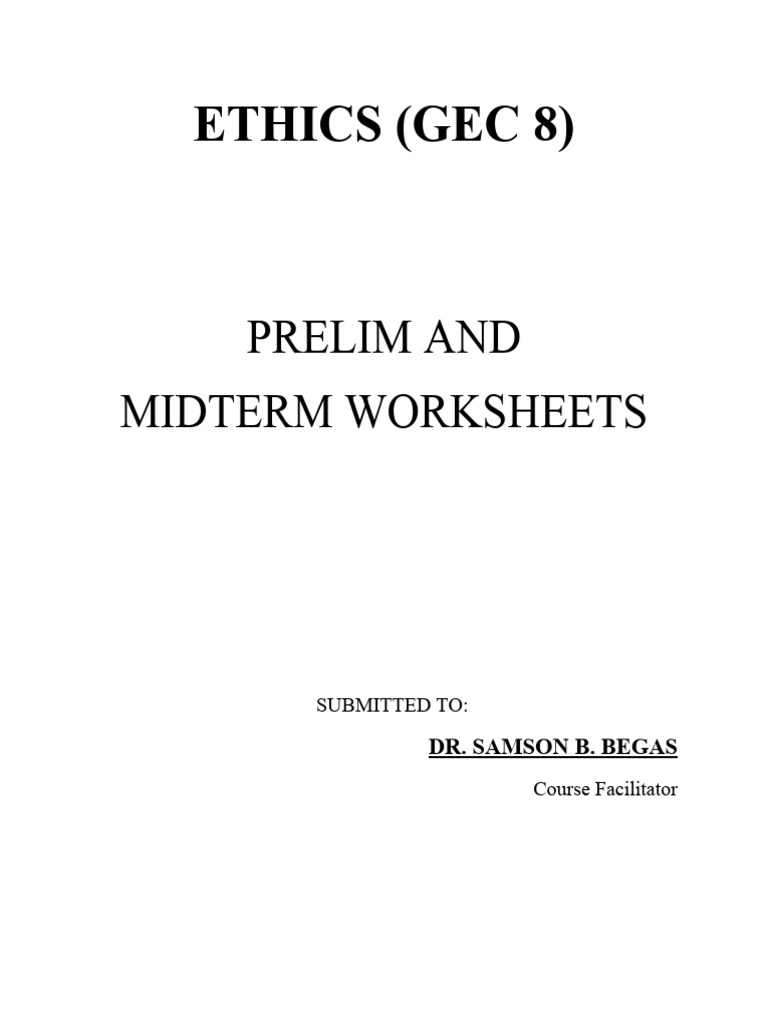 GEC 8 Worksheets Final | PDF | Morality | God