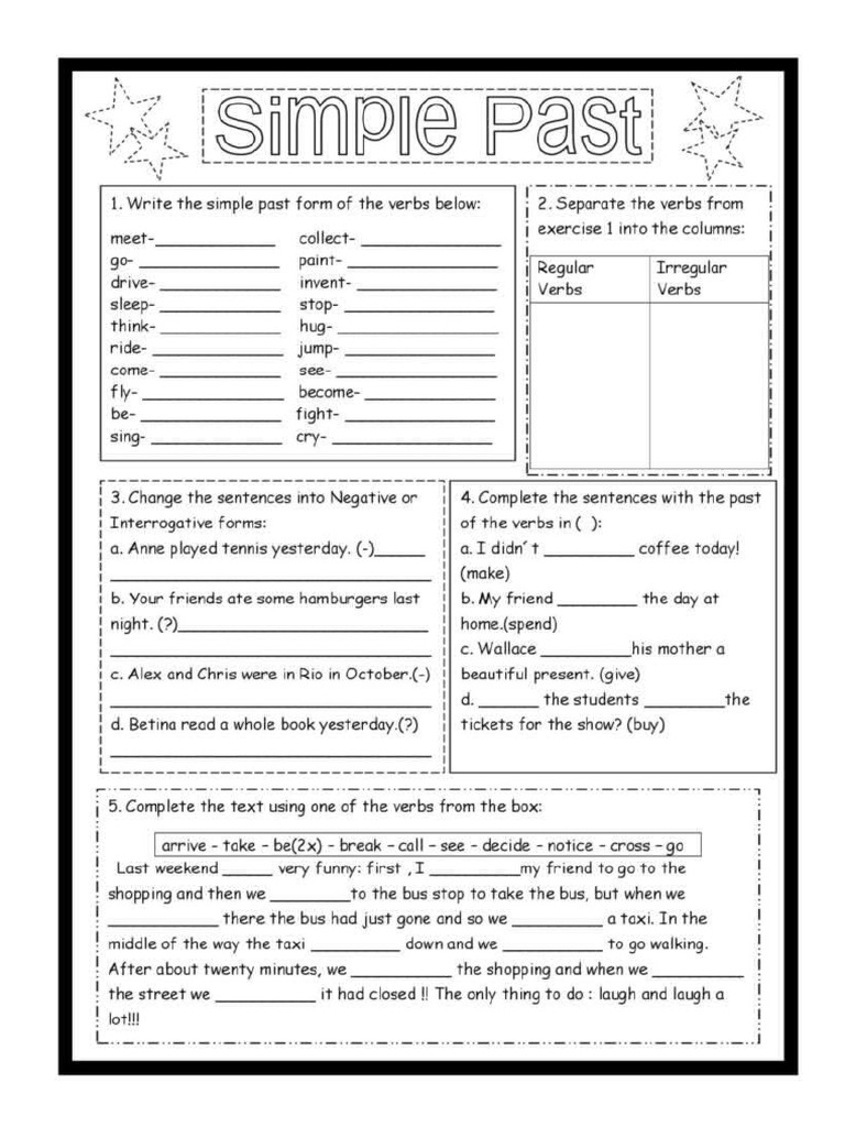 Past Simple Exercises | PDF