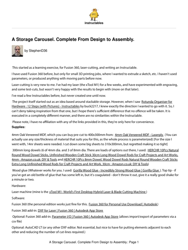A Storage Carousel Complete From Design To Assembl | PDF | Auto Cad | Autodesk