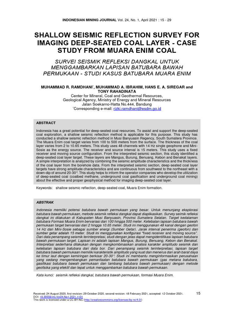 Imaging Deep Seated Coal Layer Using Shallow Seismic Reflection | PDF | Reflection Seismology ...