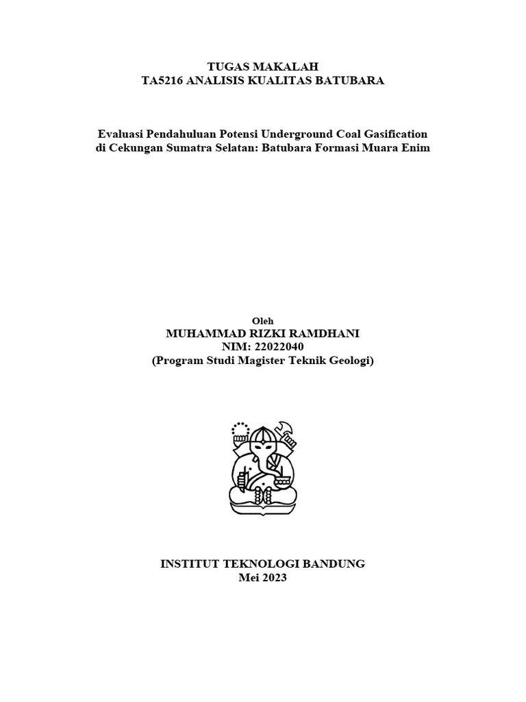 Tugas Makalah Kuliah Analisis Kuliah Batubara-Muh. Rizki Ramdhani - 22022040 | PDF