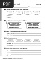 4º Examen Lengua Tema 1 4º Primaria | PDF