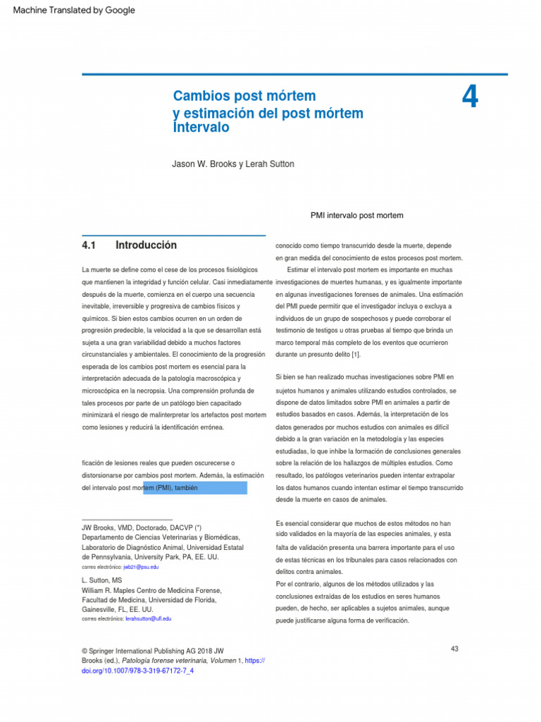 Cambios Postmortem 2018 - Book - Veterinary - Forensic - Pathology - Vol-1 | PDF ...