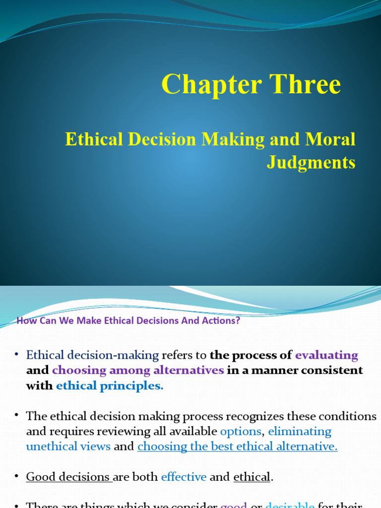 Chapter Three Moral Edu. | PDF | Morality | Reason