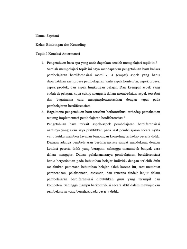 Topik 2 Koneksi Antar Materi | PDF | Karier & Perkembangan | Seni