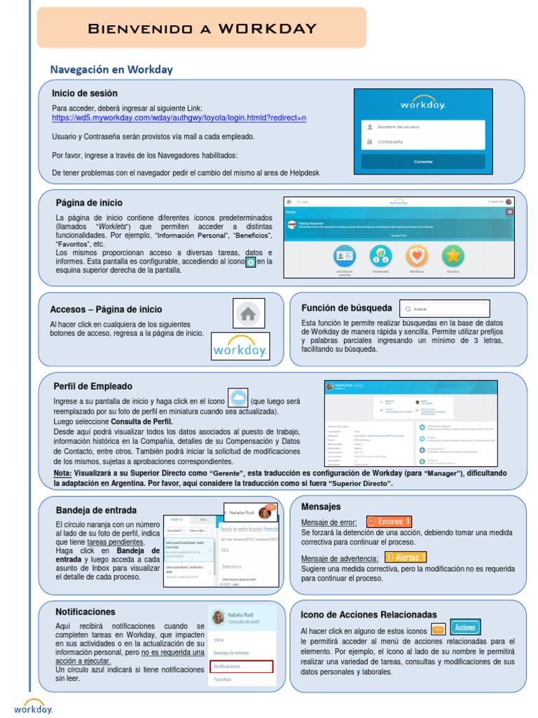 Guía de Navegación en Workday | PDF | Contraseña | Información