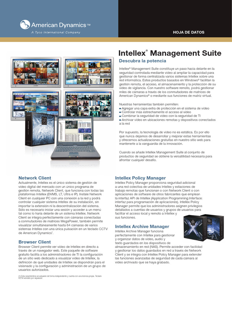 Intellex-Management-Systems v4 3 Ds r07 A4 Es | PDF | Red de computadoras | Circuito cerrado de ...