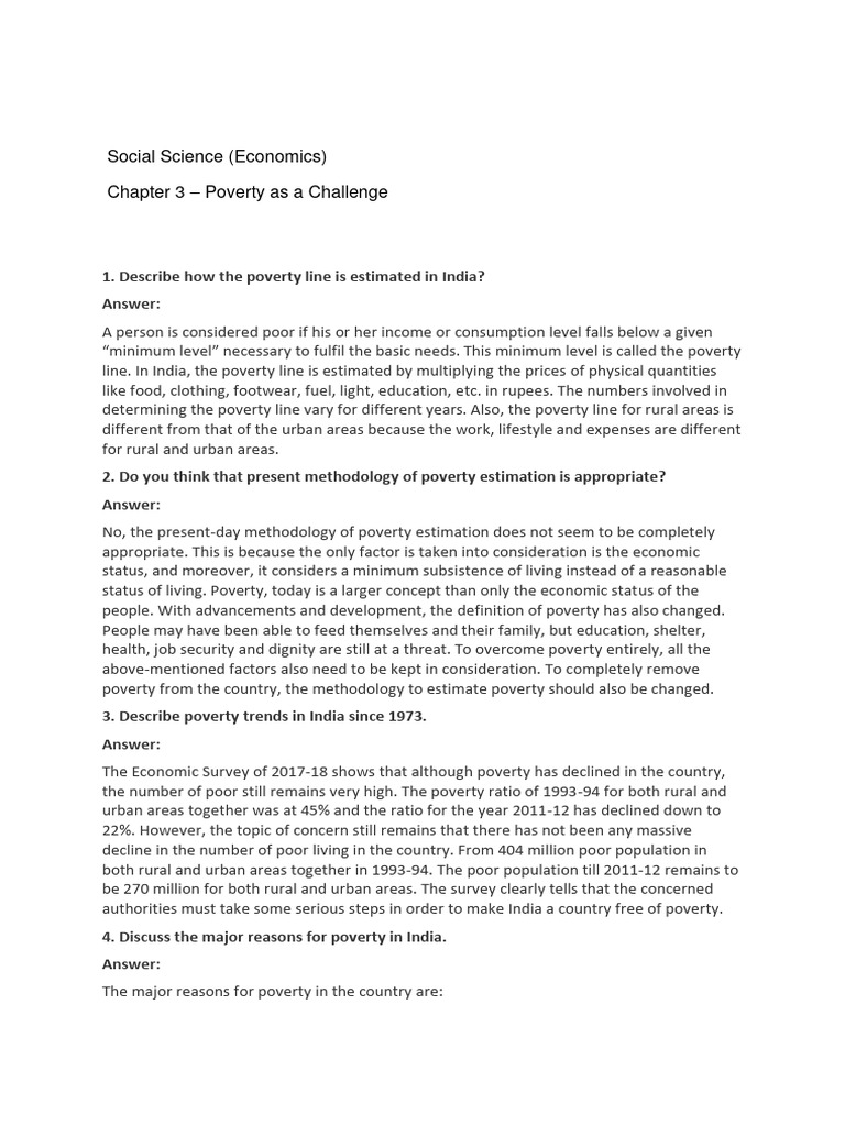 Class 9 Economics: Poverty Analysis | PDF | Poverty | Poverty ...