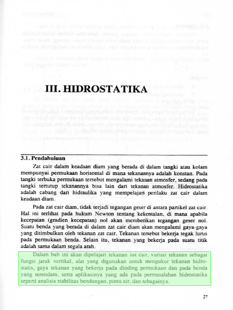 Hidraulika I Bambang Tri Bab 3 | PDF