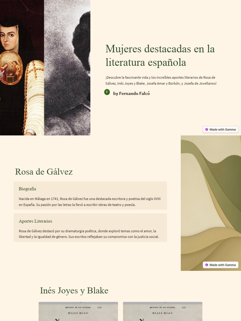 Mujeres Destacadas en La Literatura Espanola | PDF | Escritores | Feminismo