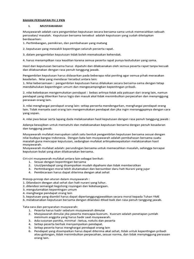 Bahan Persiapan PH 2 PKN Kelas 5 | PDF