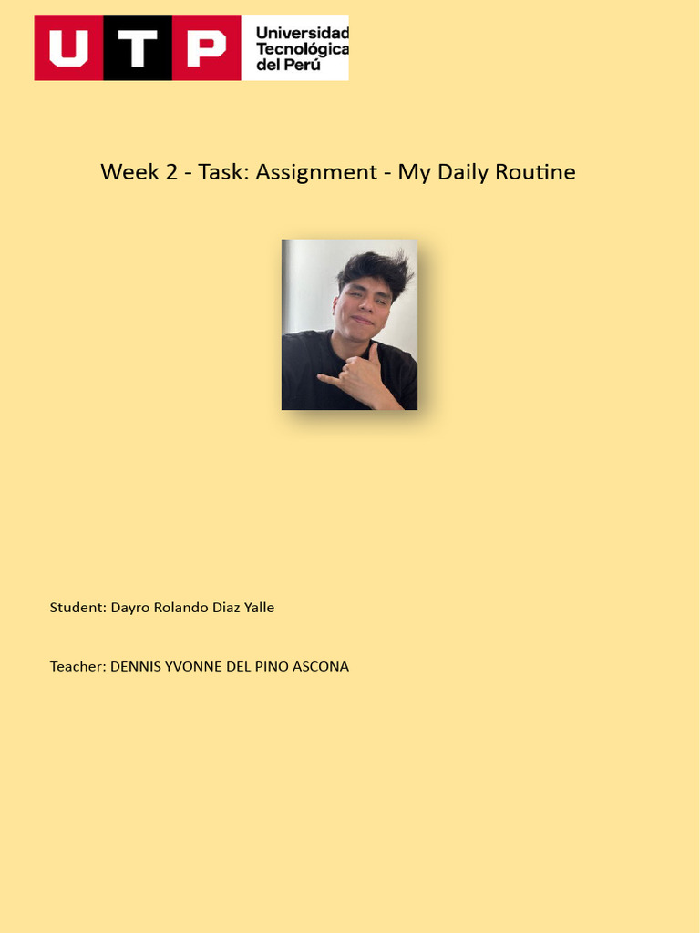 Daily Routine Assignment Overview | PDF
