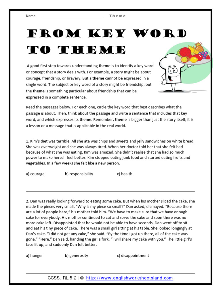 Theme Worksheet | PDF