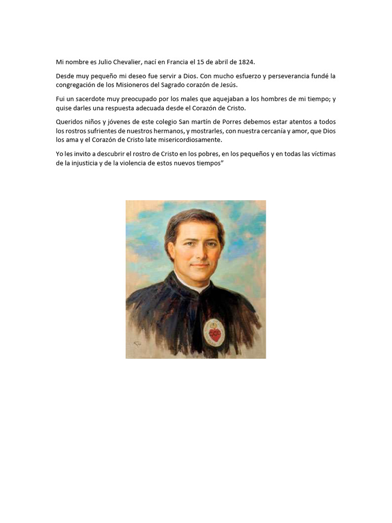 Guion para Julio Chevalier | PDF | Religión y espiritualidad