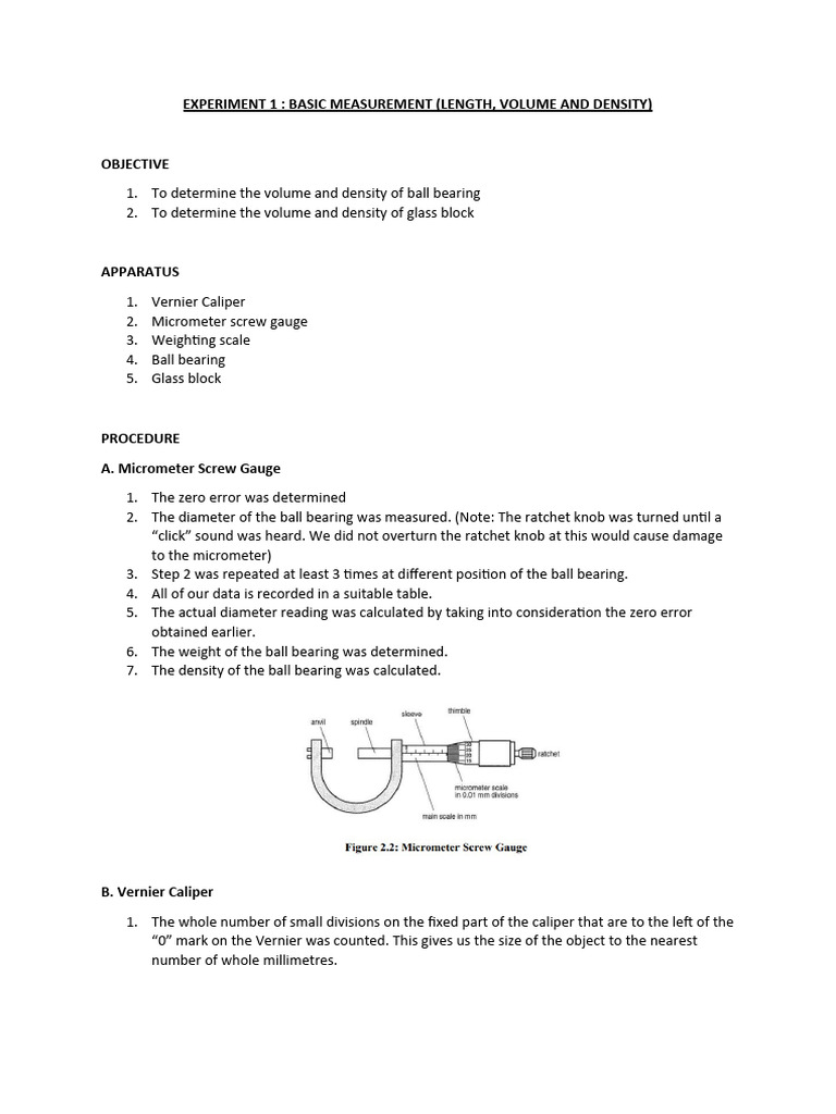 Experiment - 1 - Basic - Measurement - (Length, - Volume - and ...