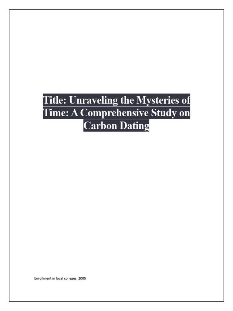 Chemistry Class 12 Cbse - Investigative School Project (Carbon Dating) | Download Free PDF ...