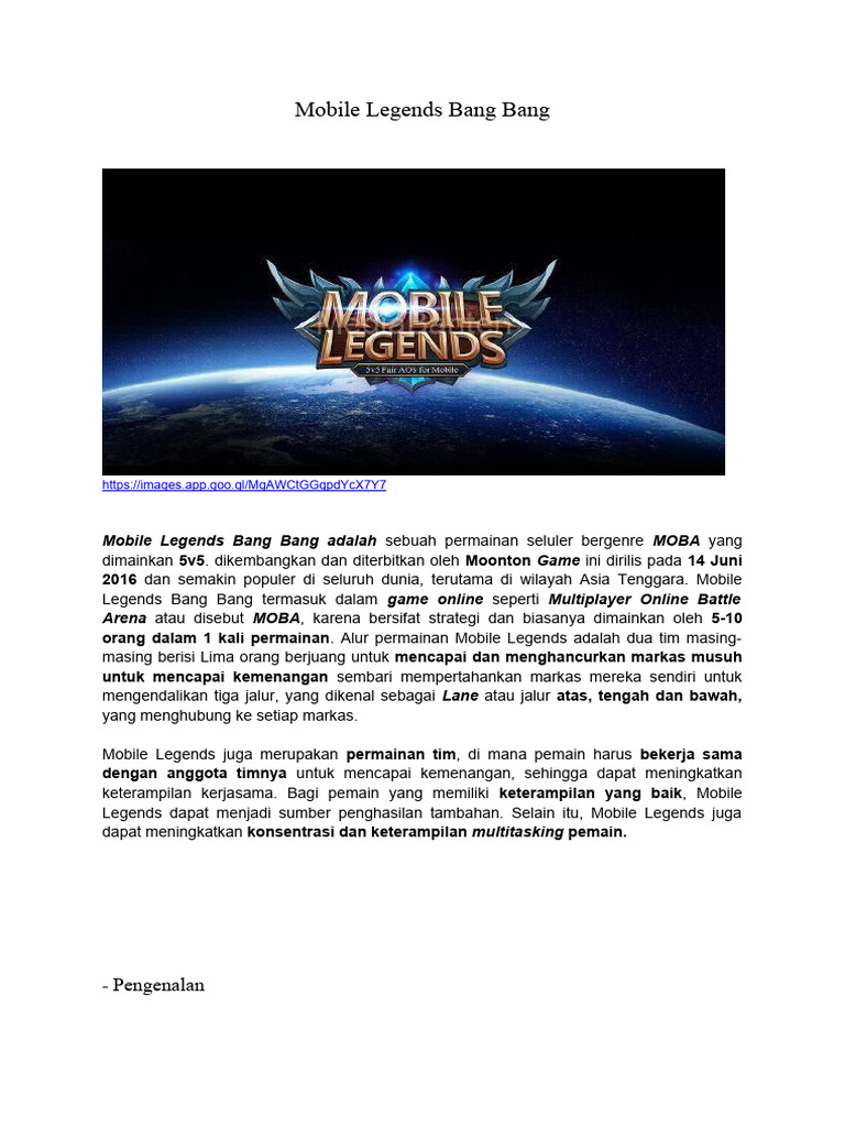 Mobile Legends: Game MOBA Populer 2023 | PDF | Olahraga & Rekreasi ...