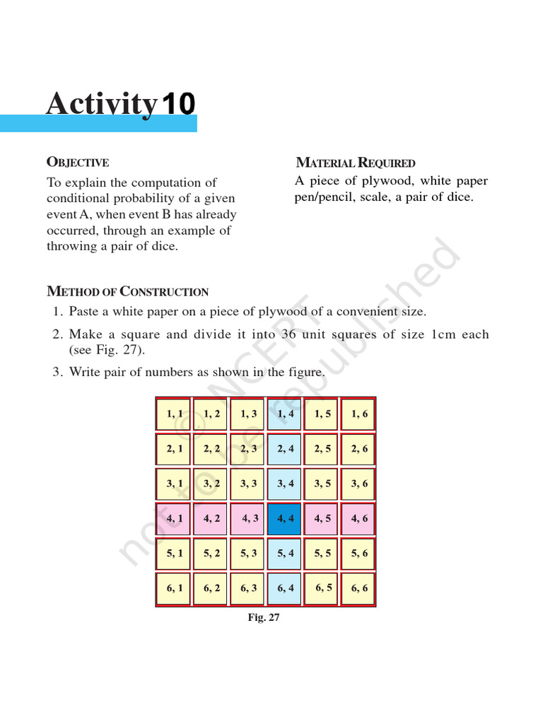 Lab Manual Activities For Term-II | PDF | Probability | Angle