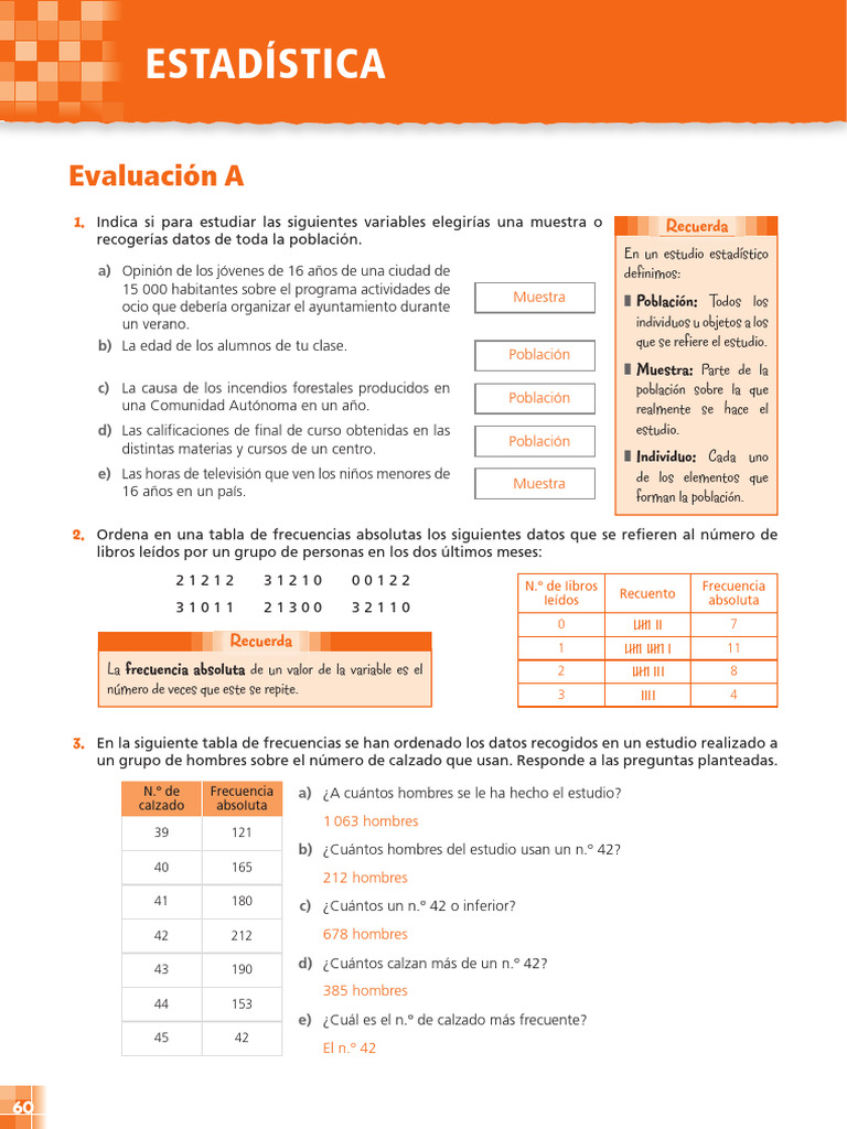 Soluc Aprueba Mat 1 Eso 62 69 | PDF | Mediana
