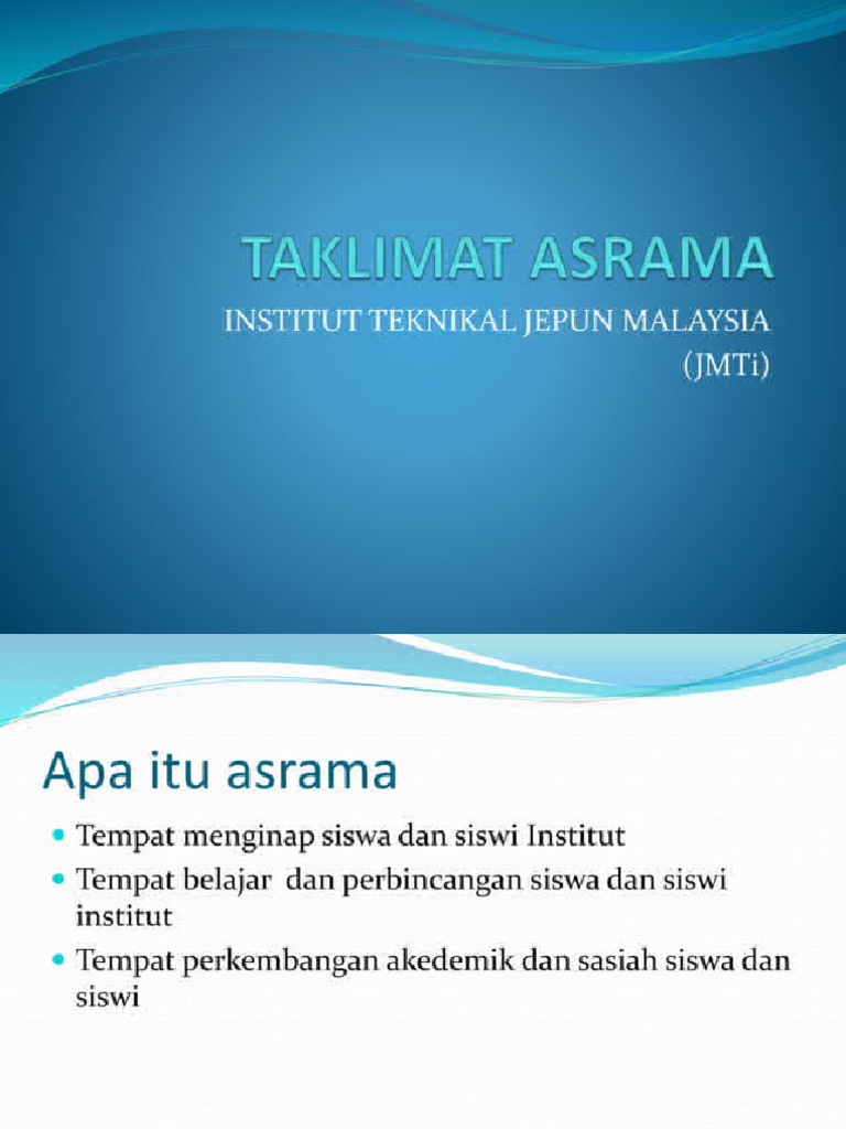 Taklimat Asrama | PDF