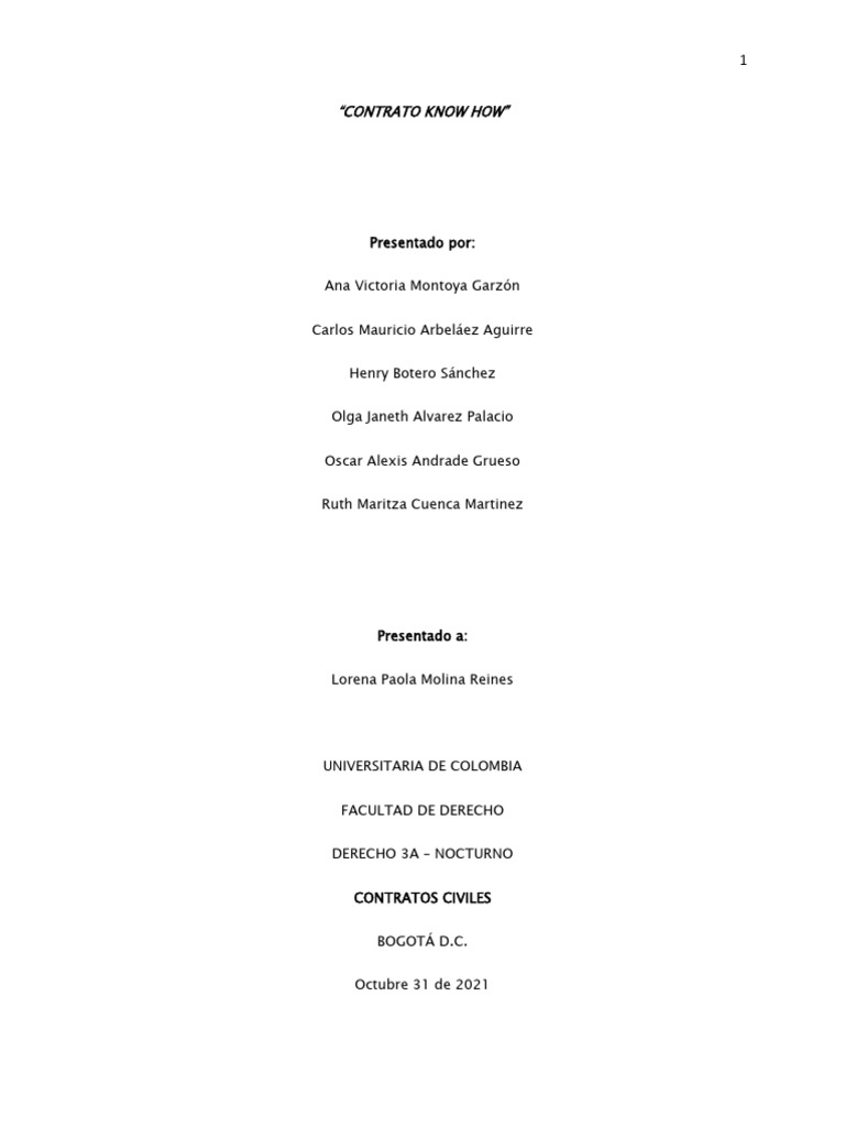 Contrato de Know How: Aspectos Clave | PDF | Propiedad intelectual ...