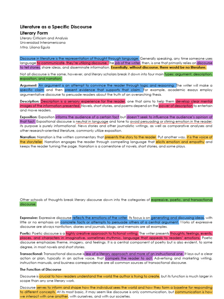 Literary Discourse | PDF | Poetry | Cognition