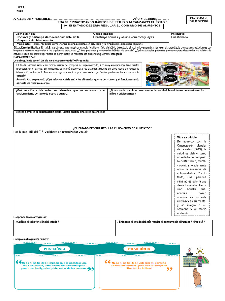 EDA 06 - ACT 04 El Estado Debería Regular El Consumo de Alimentos | PDF ...