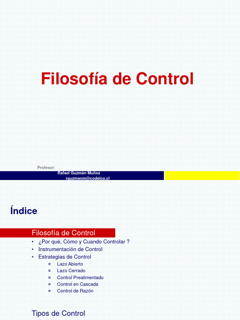 Filosofia de Control | PDF | Sistema de control
