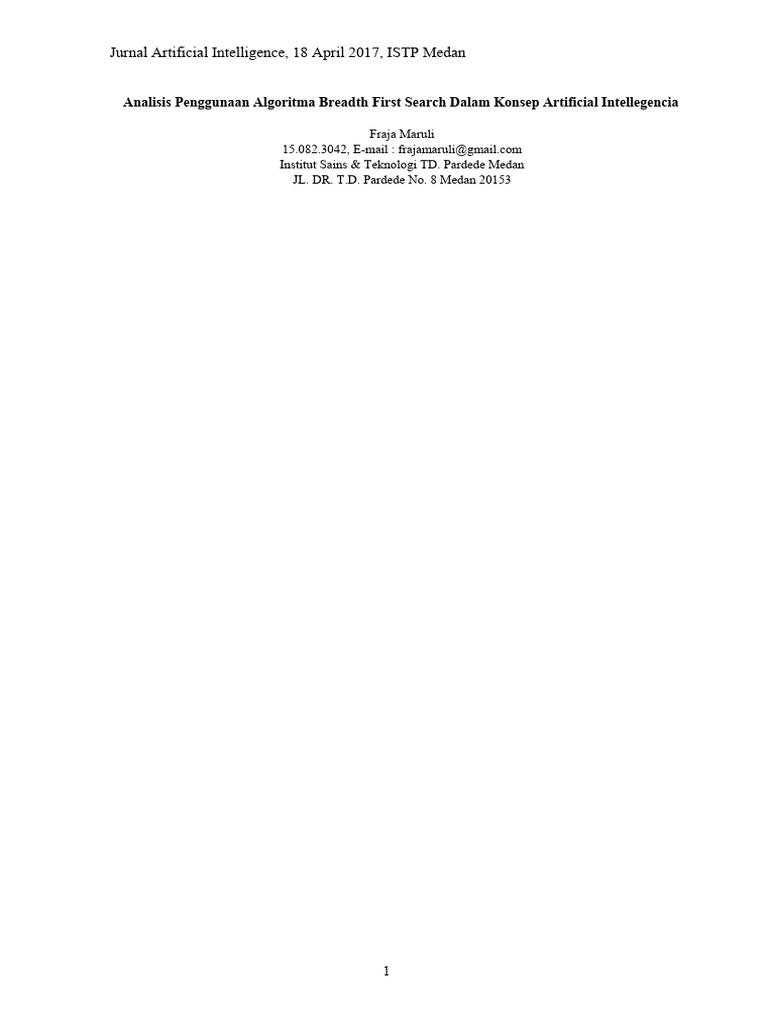 Analisis Penggunaan Algoritma Breadth Fi | PDF