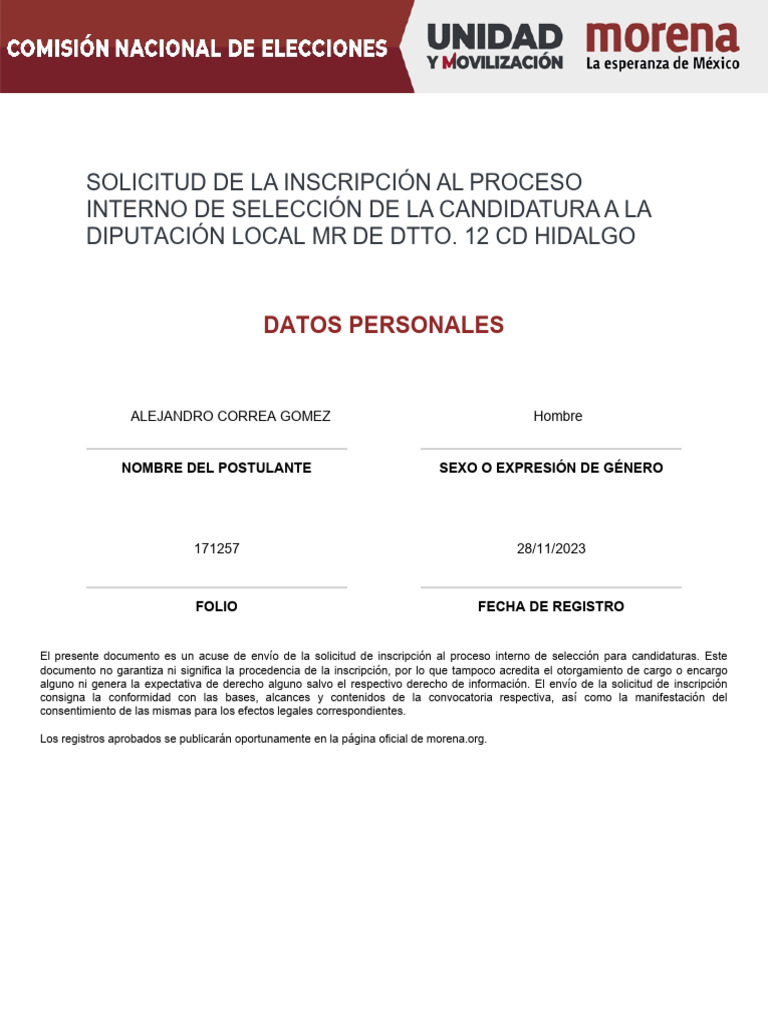 Reporte1 Acuse Alejandro Correa Gomez | PDF