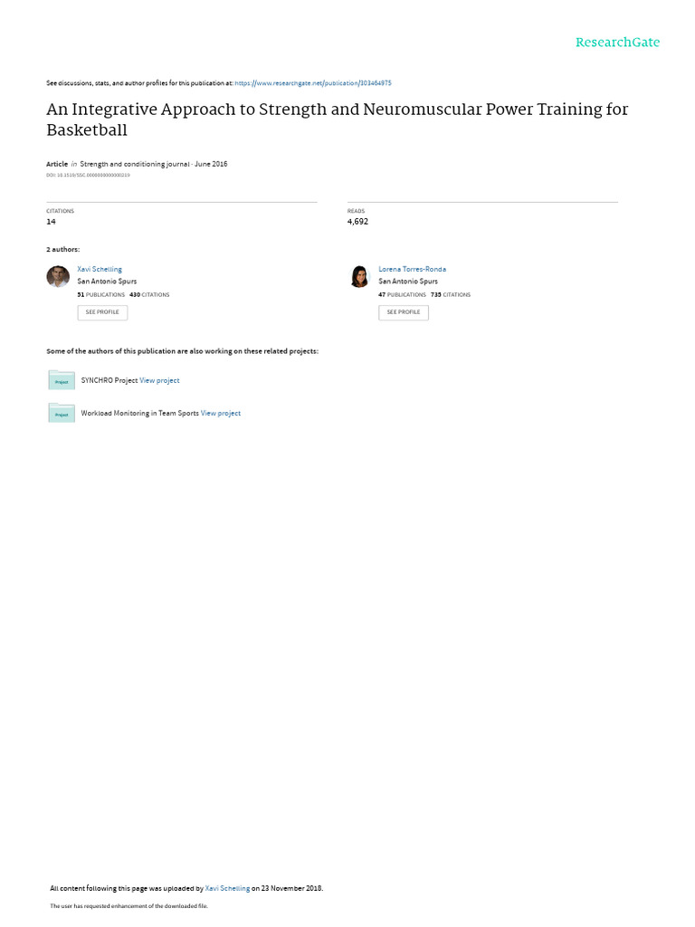 (2016) An Intengrative Approach To Strength and Neuromuscular Power ...