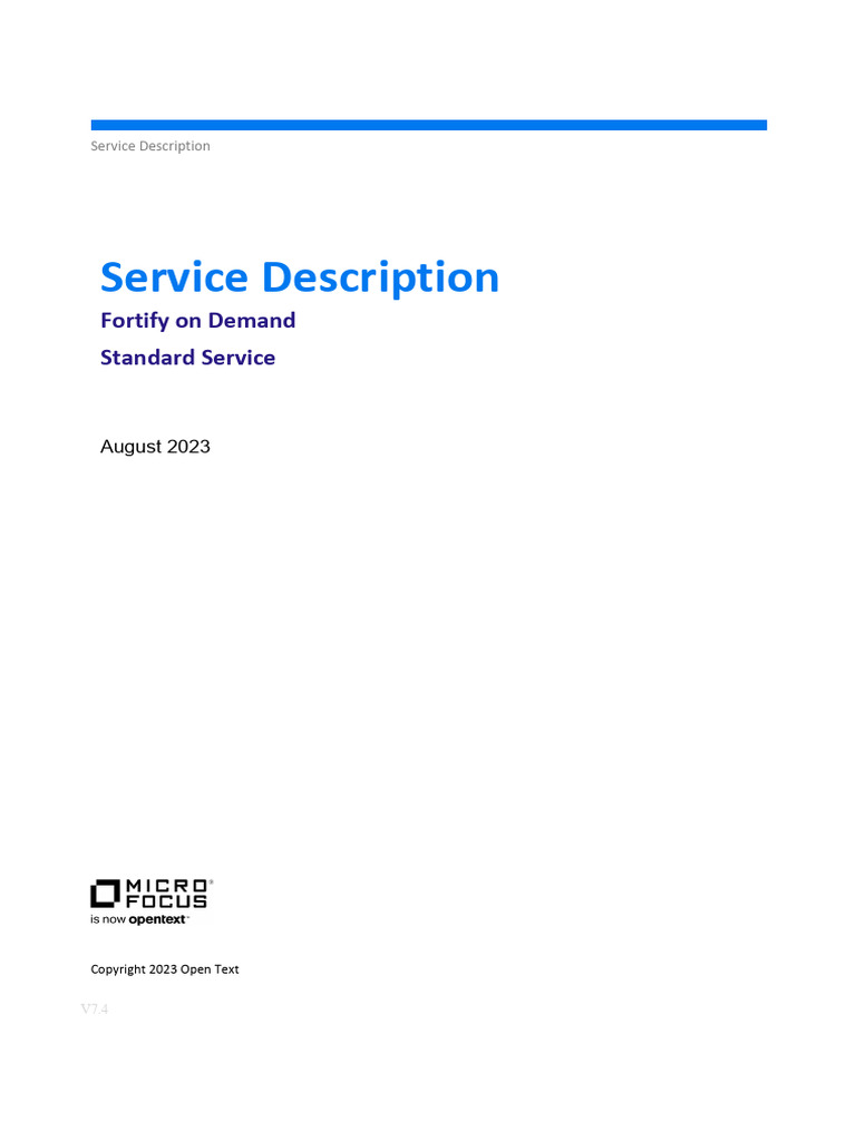 Fortify On Demand Service Description | PDF | Disaster Recovery ...