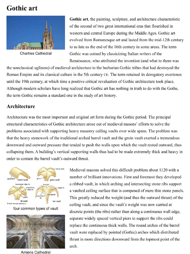 Gothic Art | PDF | Gothic Architecture | Vault (Architecture)